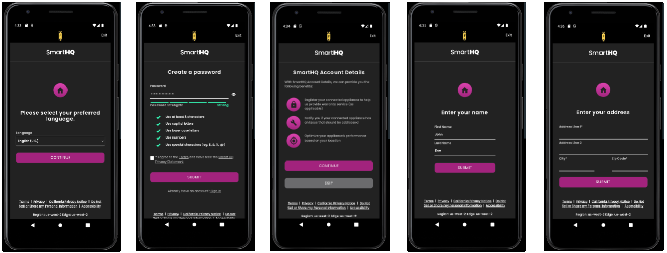 Setting up with SmartHQ