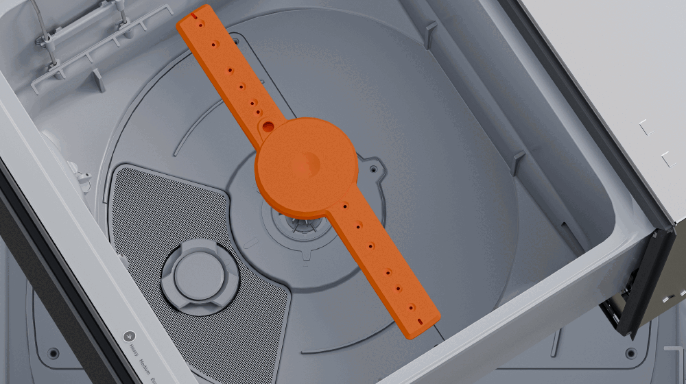 DishDrawer™ Dishwasher spray arm not rotating properly