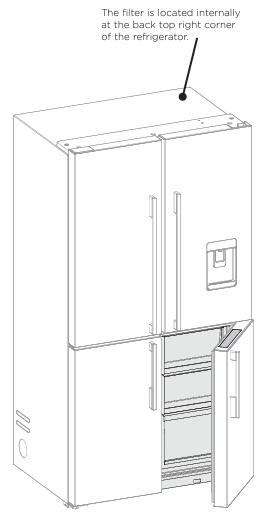 Where is the water filter located in my F&P refrigerator?