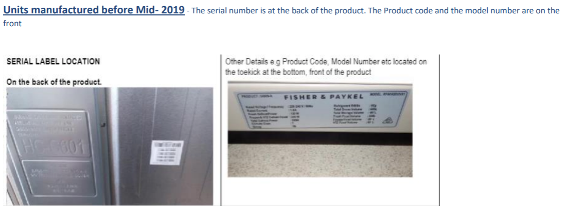How To Find Your Serial or Model Number – F&P Refrigerators
